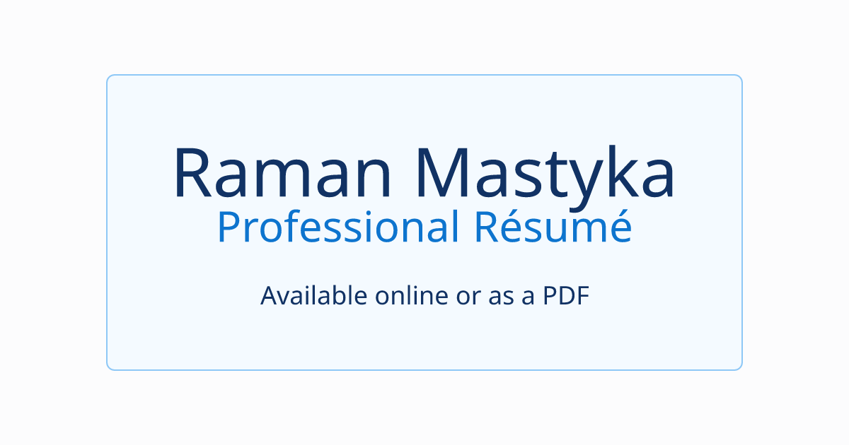 Résumé | Raman Mastyka
